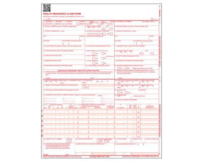 CMS 1500 Claim Forms, HCFA (Version 02/12), 1 Part, Laser (Pkg of 500) – Ecom Folders – Medical ...