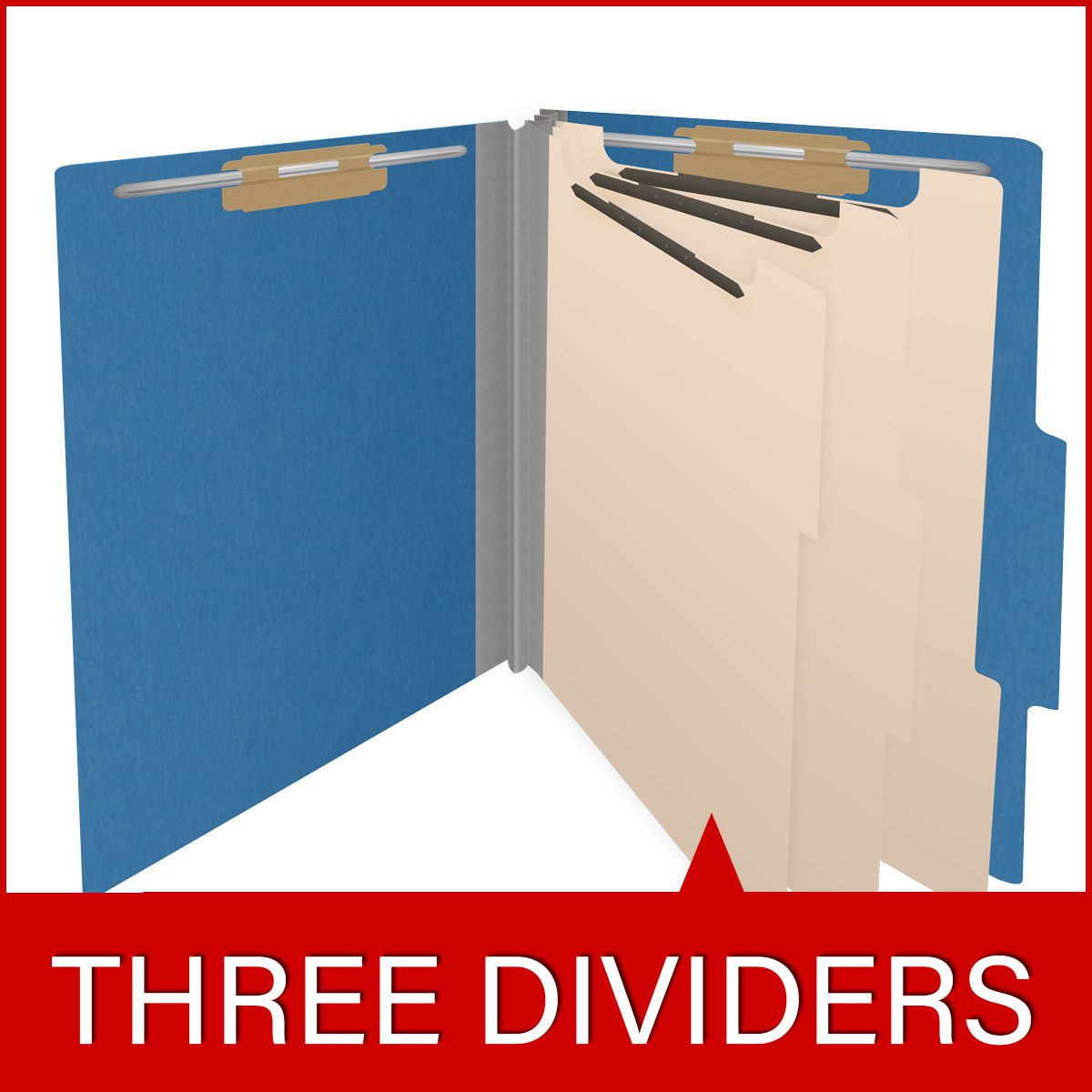 25 Pt. Pressboard Classification Folders, 2/5 Cut ROC Top Tab, Letter ...