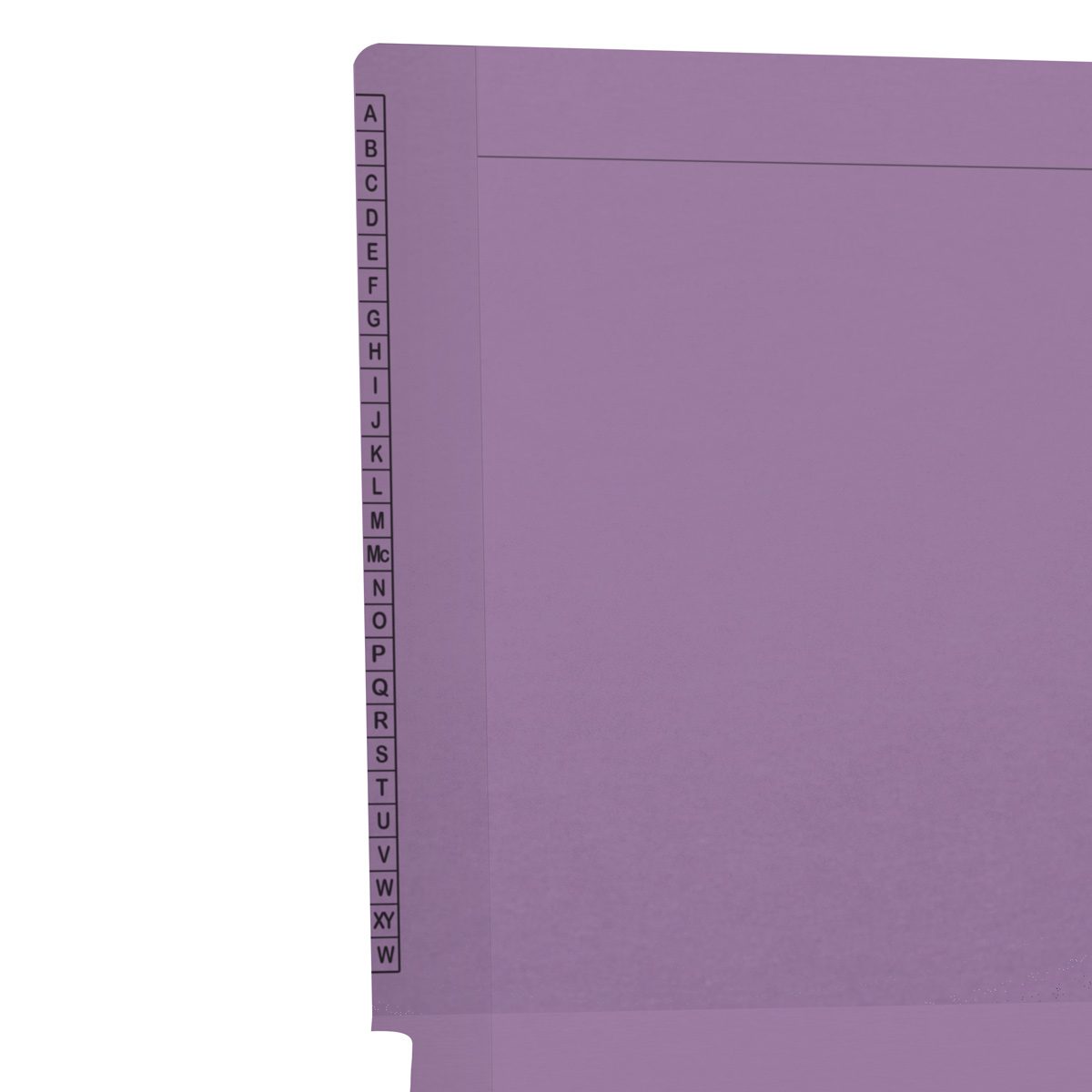11 pt Lavender Kardex Match Folder, Reinforced Top and End Tab with A-Z ...