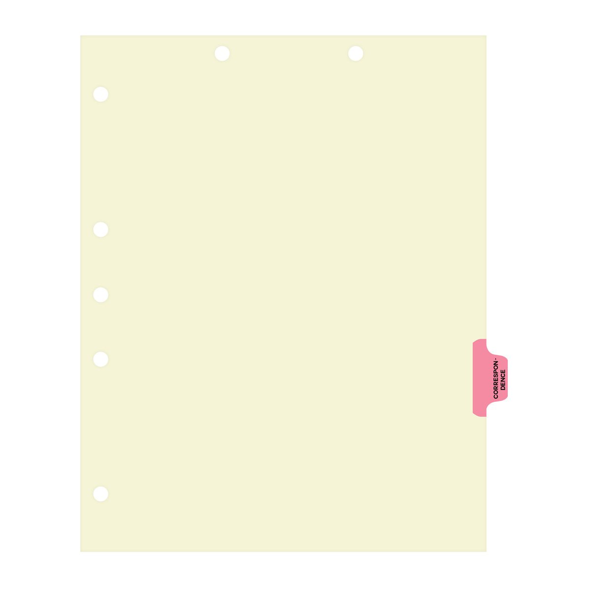 Individual Chart Divider Packs, Correspondence (Pink), Side Tab 1/8th ...