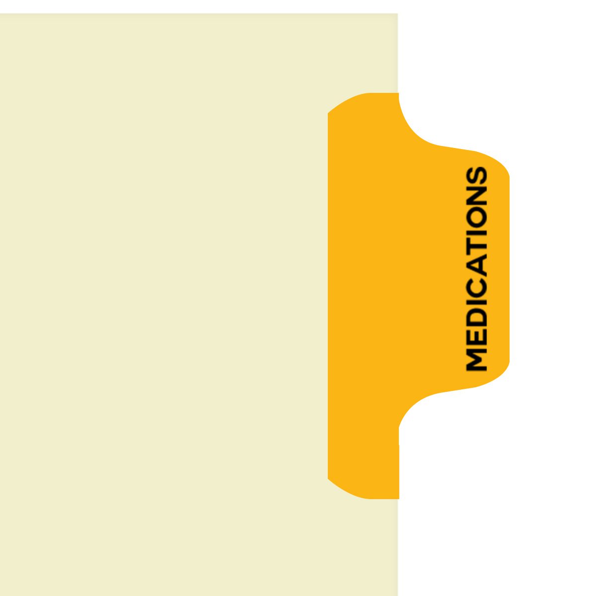 Individual Chart Divider Packs, Medications (Amber), Side Tab 1/8th Cut ...