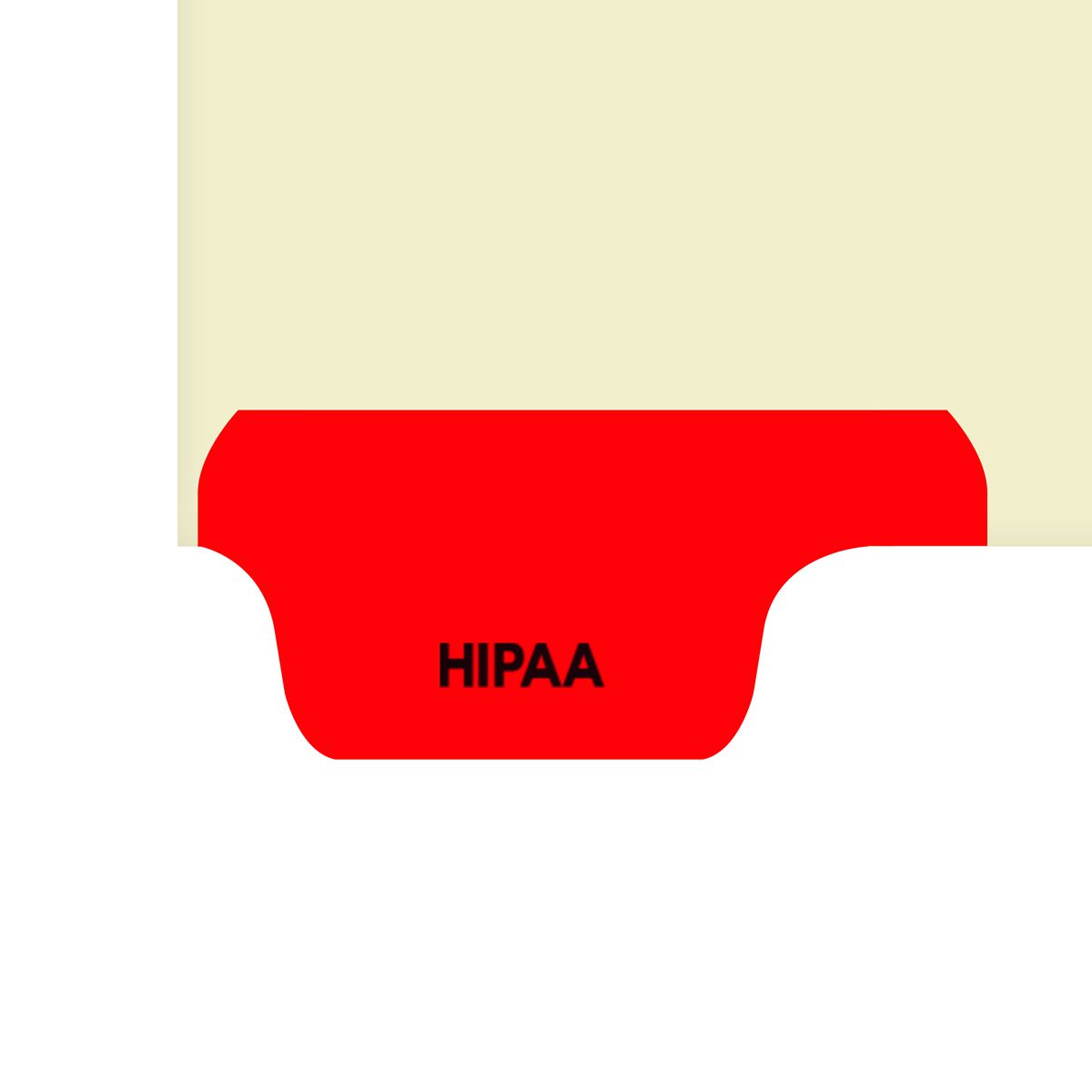 Individual Stock Chart Divider Tabs, HIPAA, Red, Bottom Tab, 1/6th Cut ...