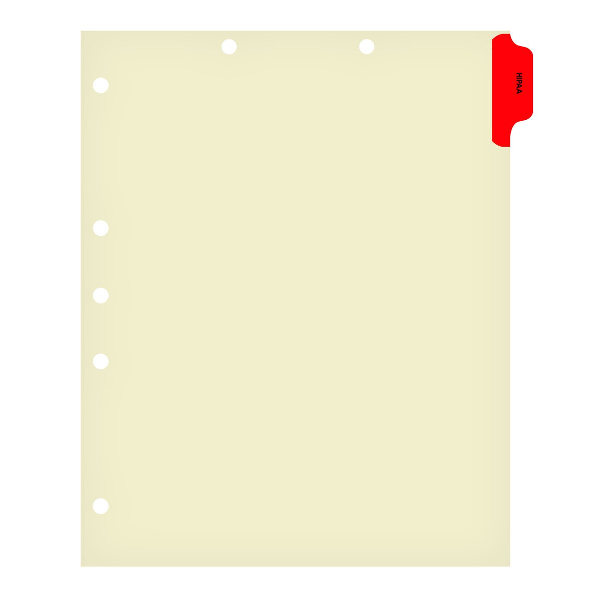 Individual Stock Chart Divider Tabs, HIPAA, Red, Side Tab, 1/6th Cut ...