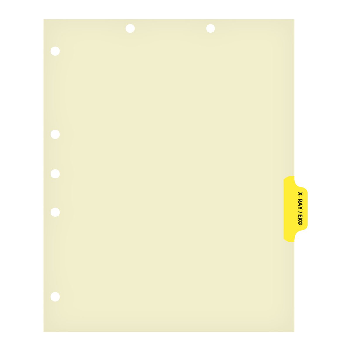 Individual Stock Chart Divider Tabs, X-Ray/EKG, Light Yellow, Side Tab ...