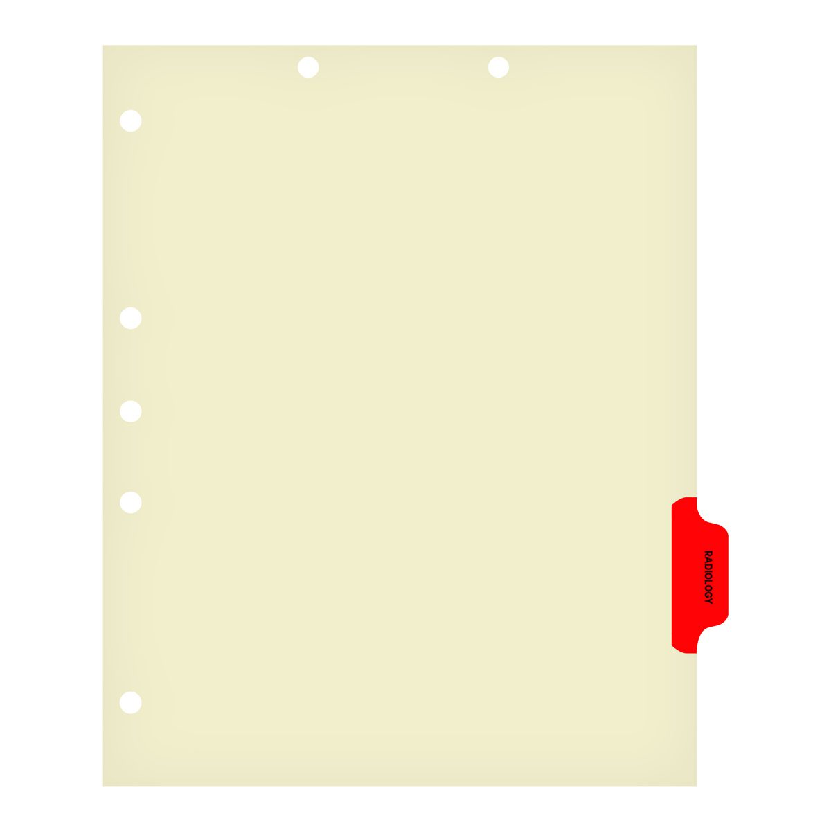 Individual Stock Chart Divider Tabs, Radiology, Red, Side Tab, 1/6th ...