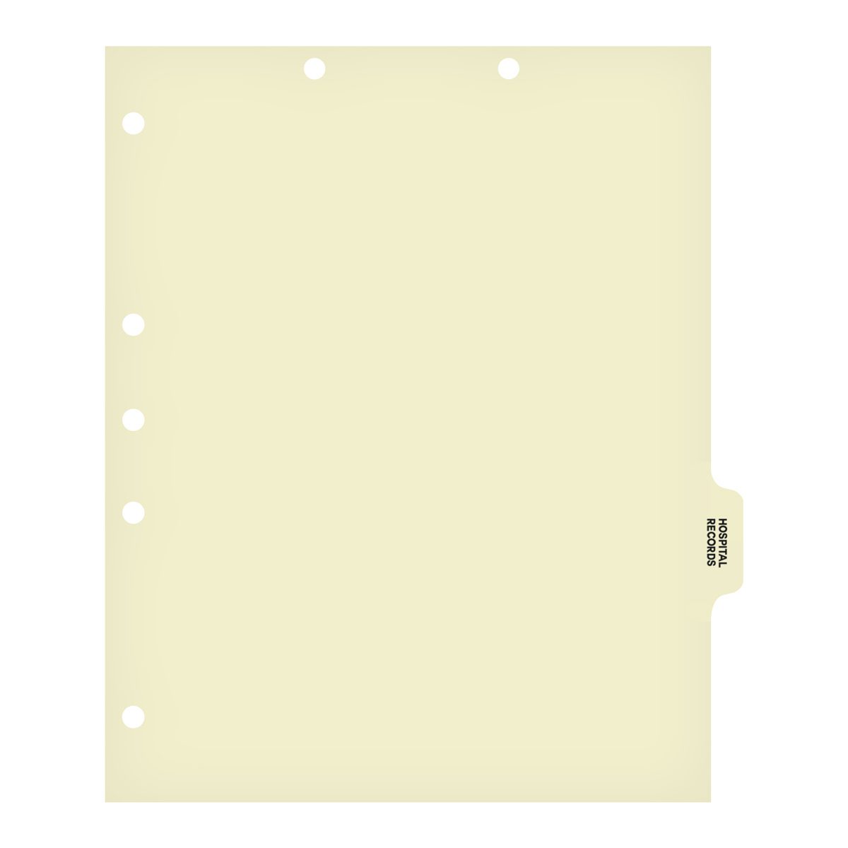 Individual Stock Chart Divider Tabs, Hospital Records, Clear, Side Tab ...