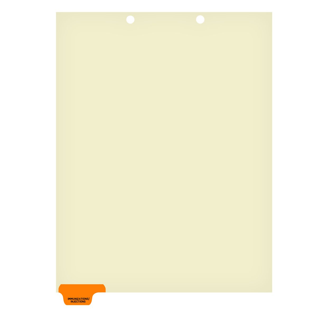 Individual Stock Chart Divider Tabs, Immunizations/Injections, Orange ...