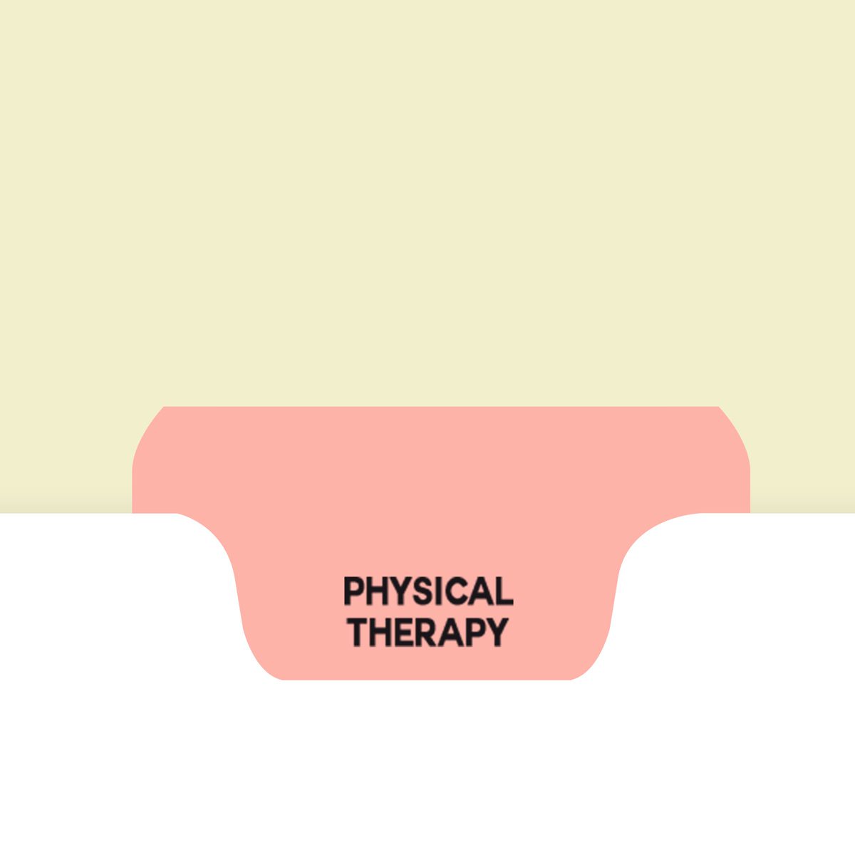 Individual Stock Chart Divider Tabs, Physical Therapy, Pink, Bottom Tab ...