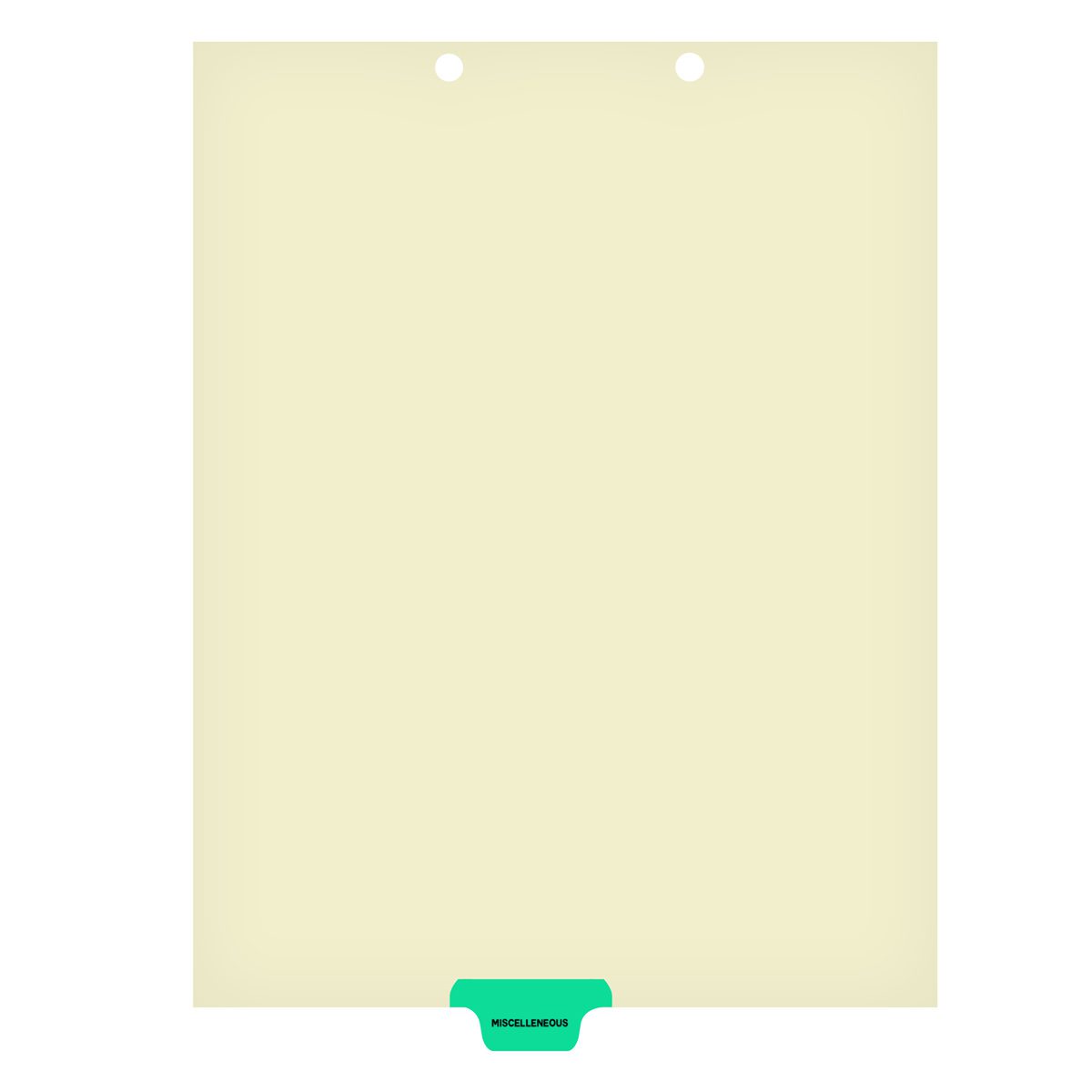 Individual Stock Chart Divider Tabs, Miscellaneous, Light Green, Bottom ...