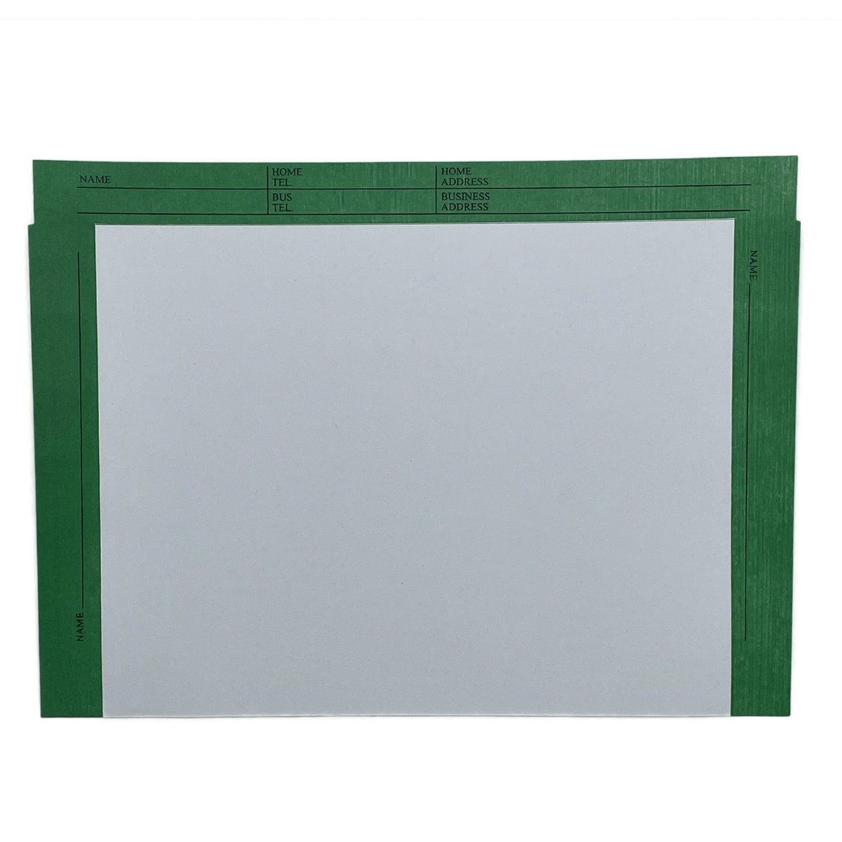 Economy File Envelopes, 28 lb. White Stock, Green Color Border, Printed ...