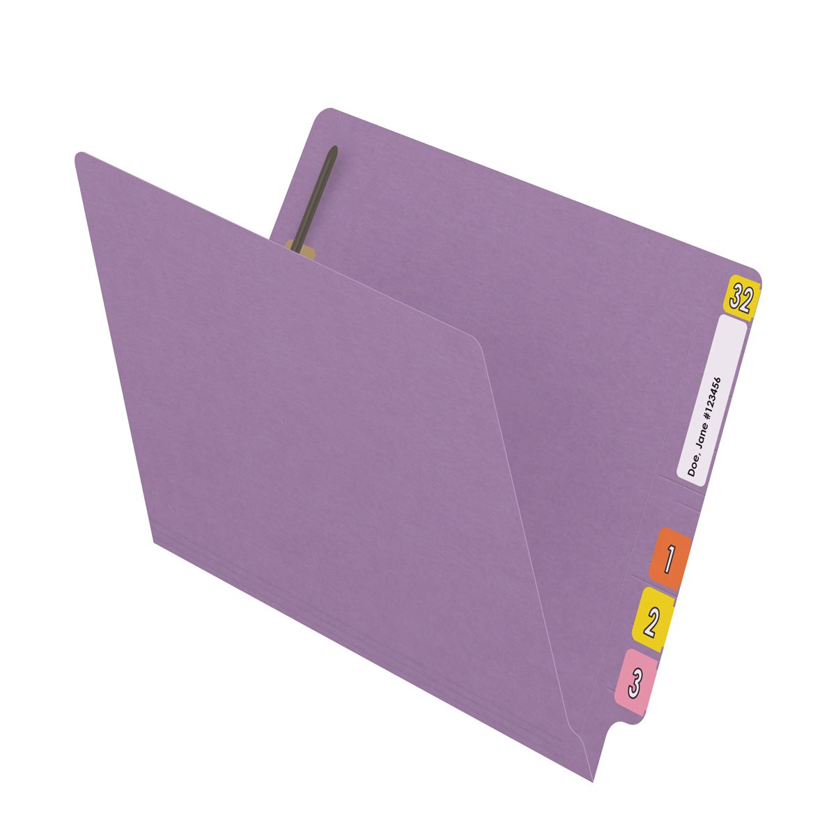 11 pt Color Folders, Full Cut 2-Ply End Tab, Letter Size, Fasteners Pos ...