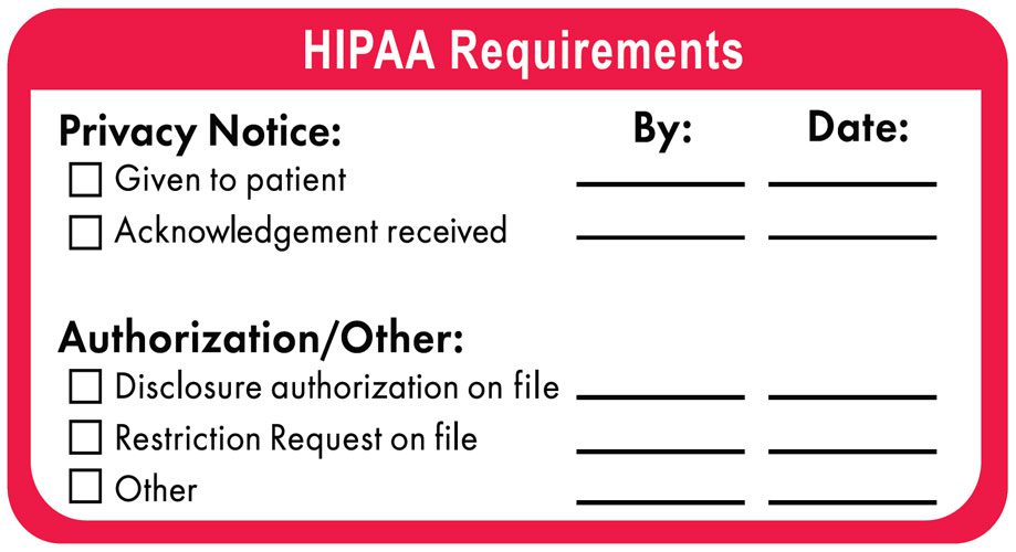 HIPAA Labels, HIPAA Requirements – Red/White, 4″ X 2″ (Roll of 250 ...