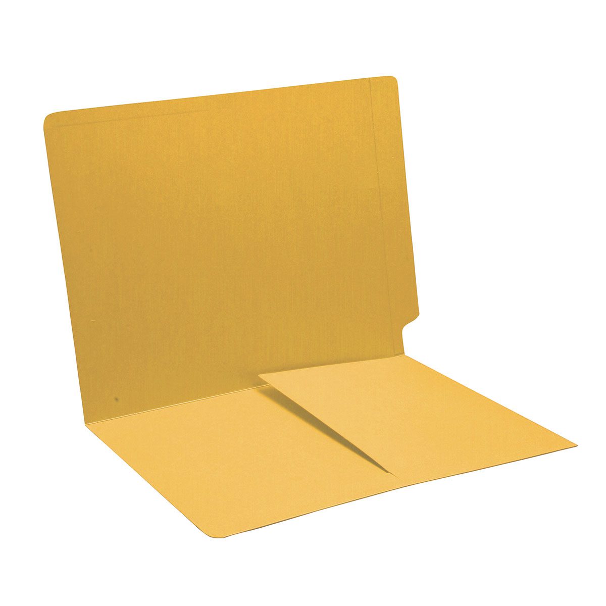 14 pt Yellow Folders, Full Cut End Tab, Letter Size, 1/2 Pocket Inside ...