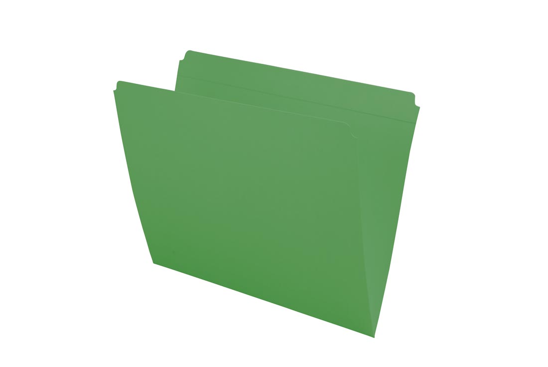 11 pt Green Folders, Full Cut Reinforced Top Tab, Letter Size (Box of ...
