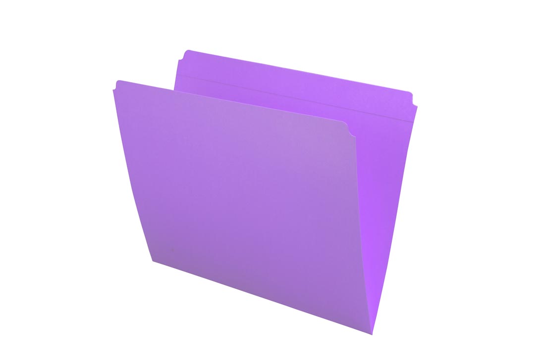 11 pt Lavender Folders, Full Cut Reinforced Top Tab, Letter Size (Box ...