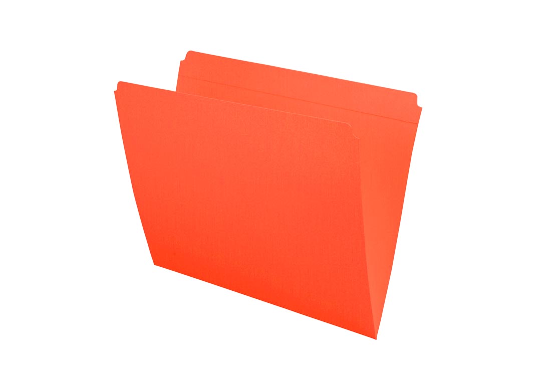 11 pt Orange Folders, Full Cut Reinforced Top Tab, Letter Size (Box of ...