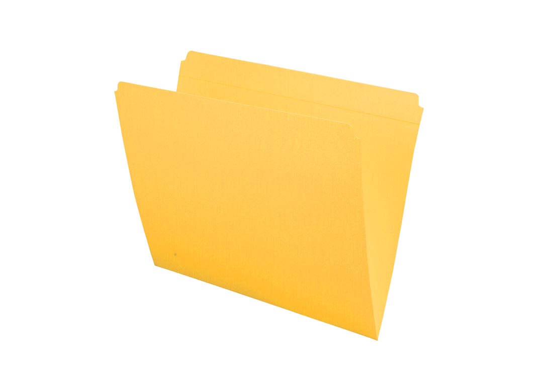 11 pt Yellow Folders, Full Cut Reinforced Top Tab, Letter Size (Box of ...
