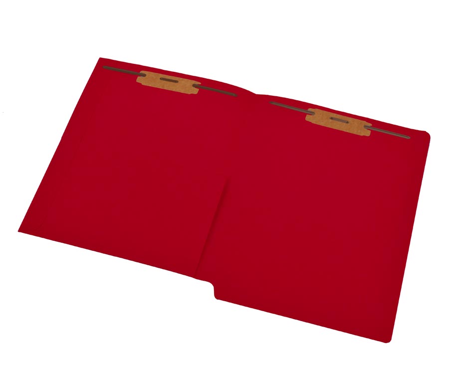 11 pt Red Folders, Full Cut End Tab, Letter Size, 1/2 Pocket Inside ...