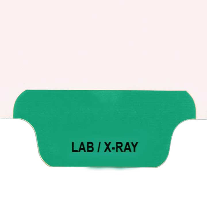 Individual Stock Chart Divider Tabs, Lab/X-Ray, Green, Bottom Tab, 1 ...