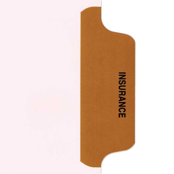 Individual Stock Chart Divider Tabs, Insurance, Brown, Side Tab, 1/6th ...