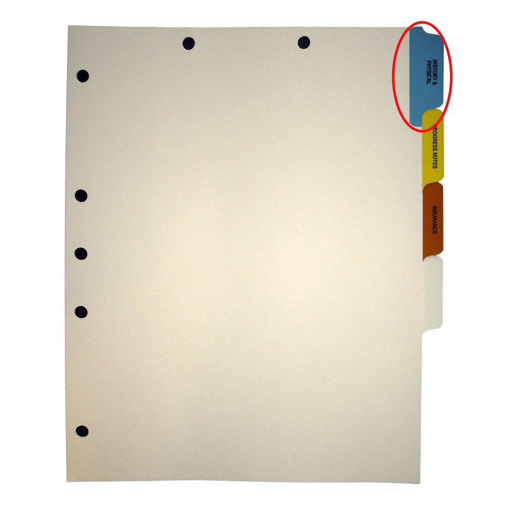 Individual Stock Chart Divider Tabs, History & Physical, Blue, Side Tab ...