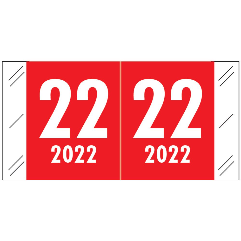 2022 Year Labels, Red, Col’R’Tab Compatible, 3/4″ X 1-1/2″ – Roll of ...