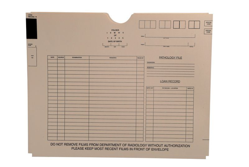 11 pt Manila X-Ray Jackets, Printed (Box of 100) – Ecom Folders ...