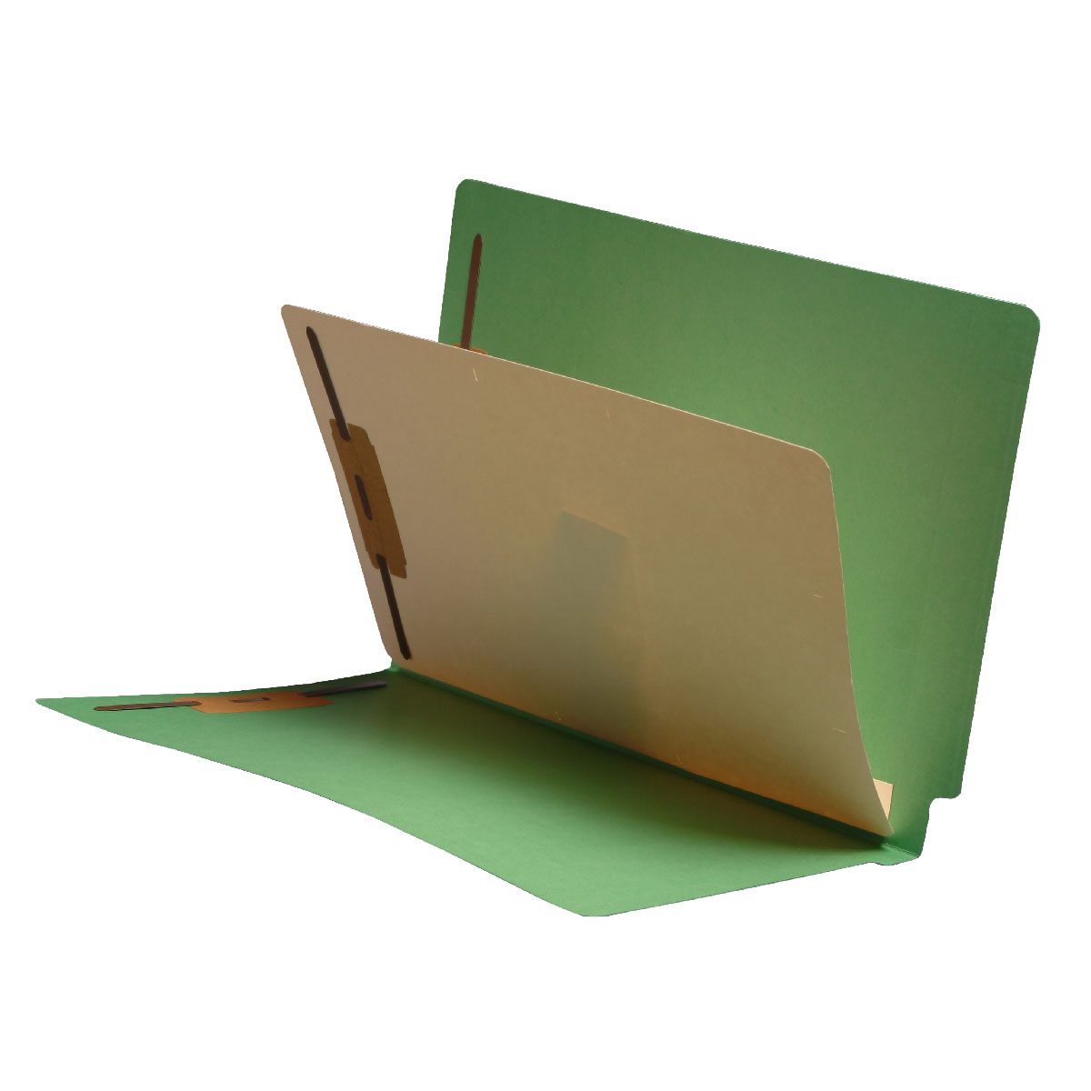 11 Pt. Green Folders, Full Cut End Tab, Letter Size, 1 Divider ...