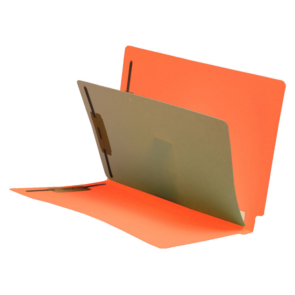 11 Pt. Orange Folders, Full Cut End Tab, Letter Size, 1 Divider ...