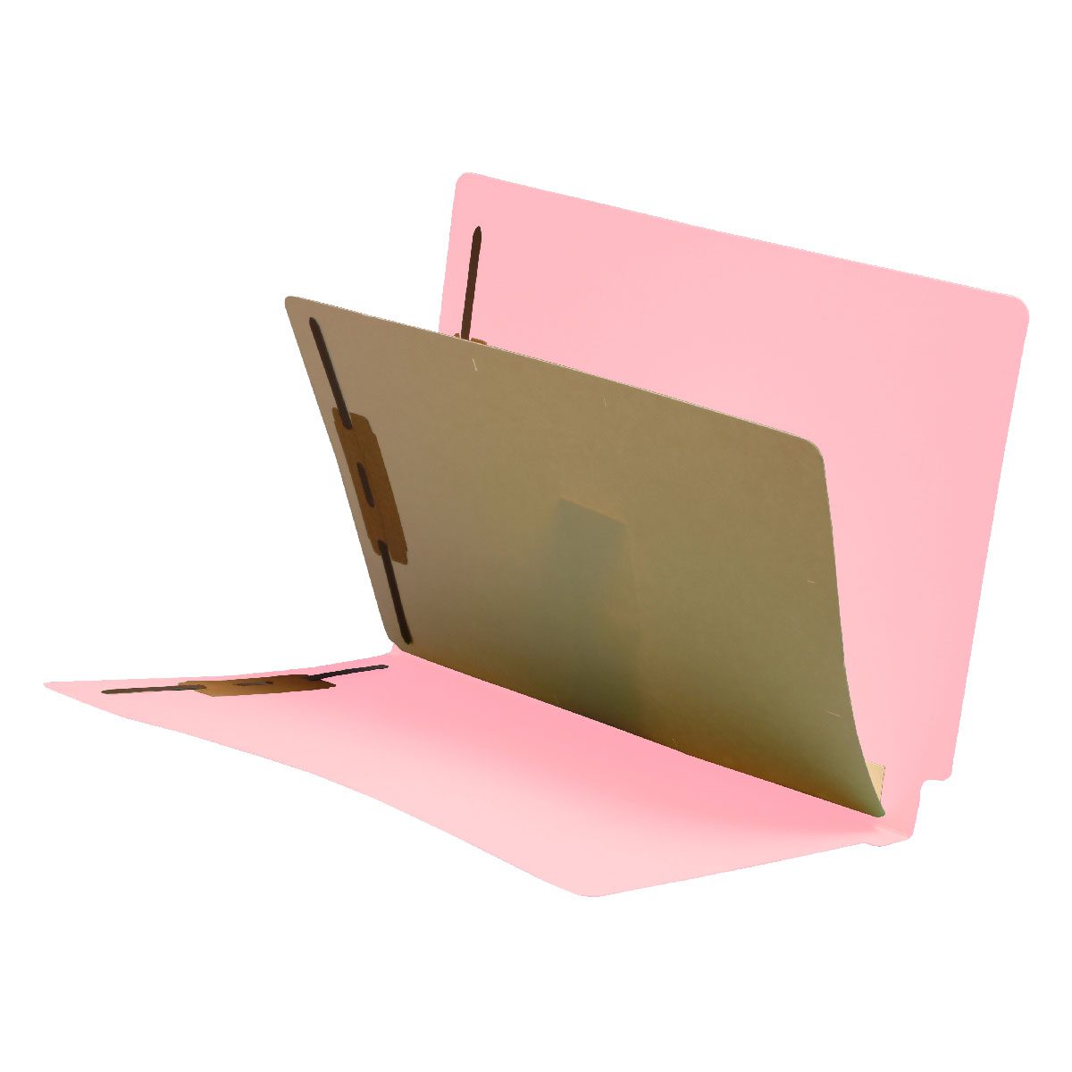 11 Pt. Pink Folders, Full Cut End Tab, Letter Size, 1 Divider Installed ...