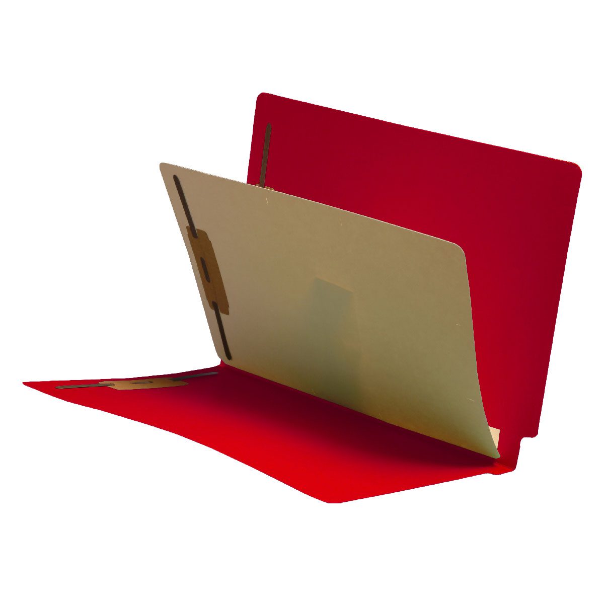 11 Pt. Red Folders, Full Cut End Tab, Letter Size, 1 Divider Installed ...