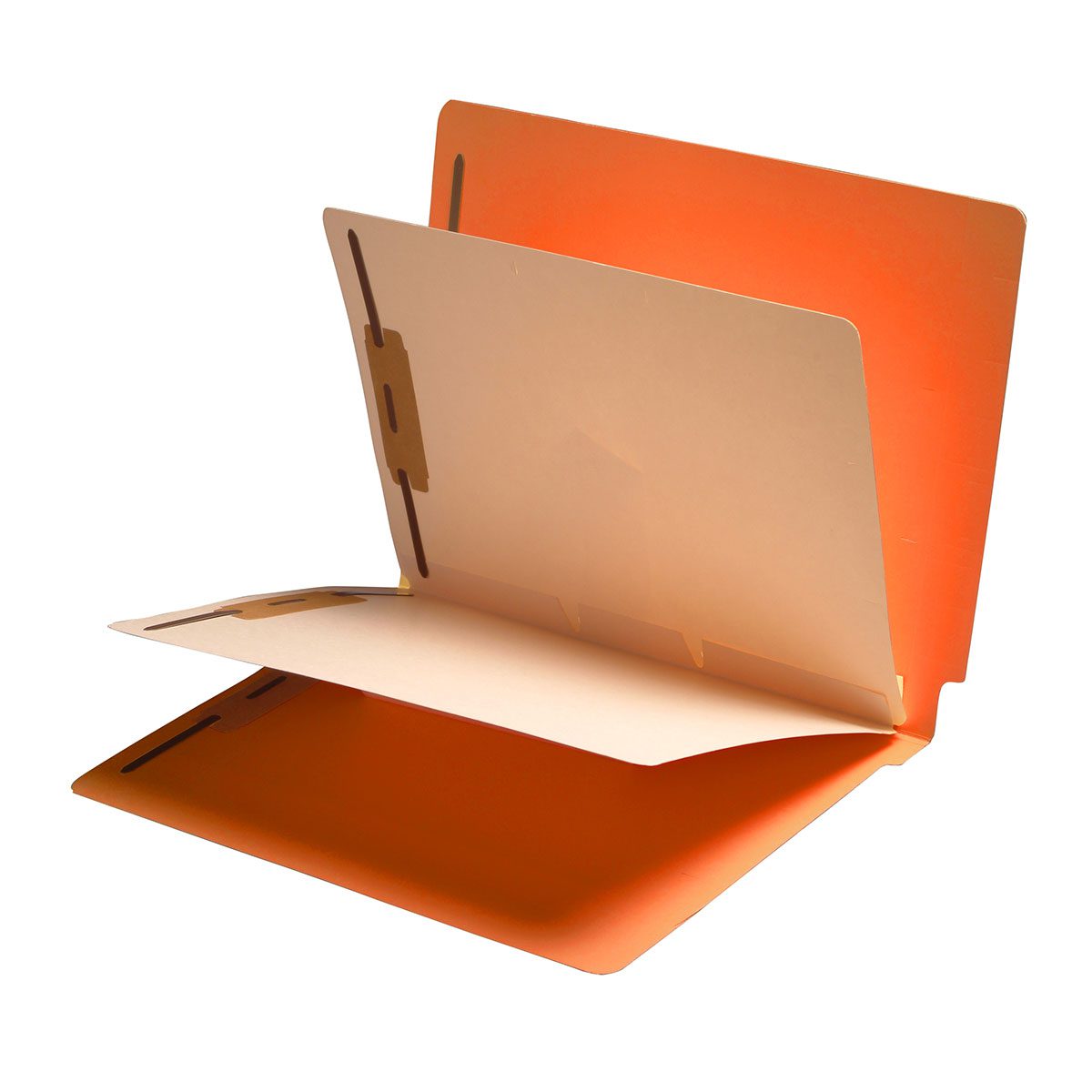 11 Pt. Orange Folders, Full Cut End Tab, Letter Size, 2 Dividers ...