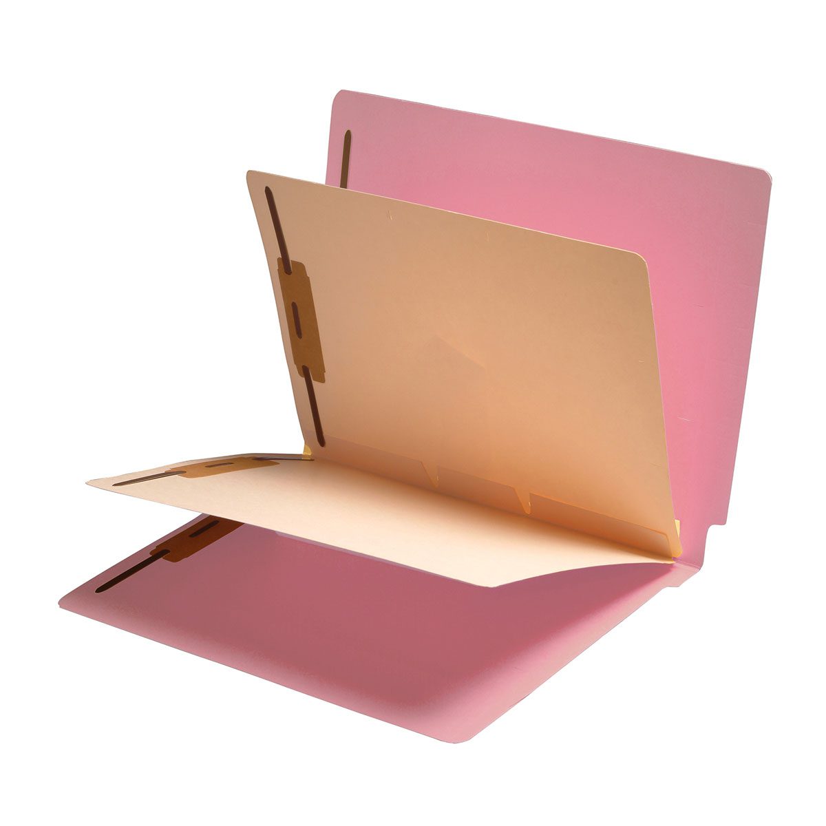 11 Pt. Pink Folders, Full Cut End Tab, Letter Size, 2 Dividers ...