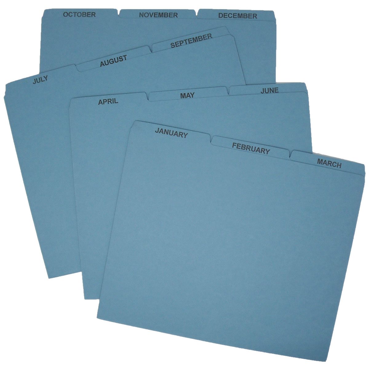 Ecom Folders Pressboard Month File Guides, Jan-Dec, 1/3 Cut, Top Tab ...