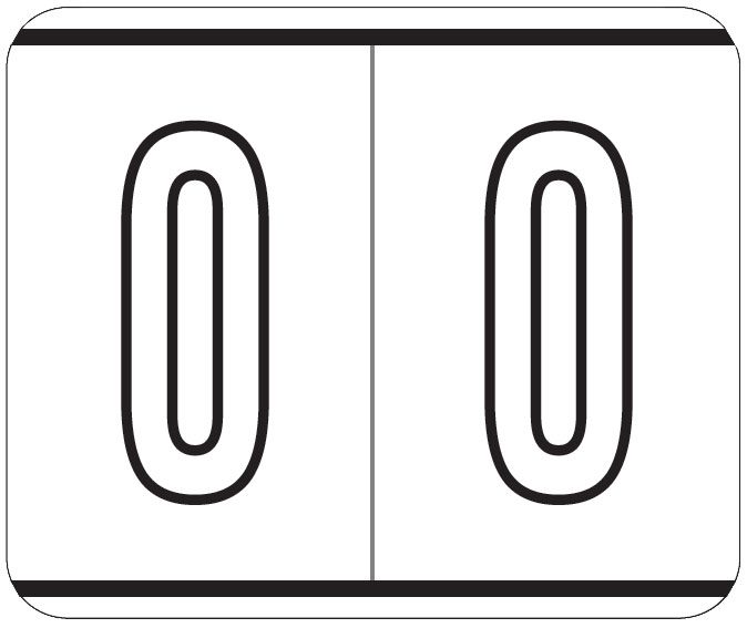 Kardex Compatible Numeric Labels, Number “0”, Laminated Stock, 1-1/2″ X ...