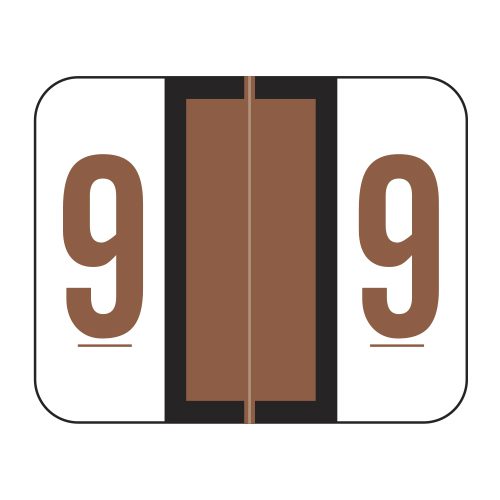 TPNV Compatible Numeric Labels, Number “9”, Brown, Laminated Stock, 1 ...