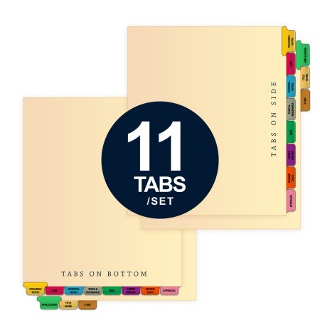 Custom Index Chart Dividers, 90# Manila, 11 Tabs per Set – Ecom Folders ...