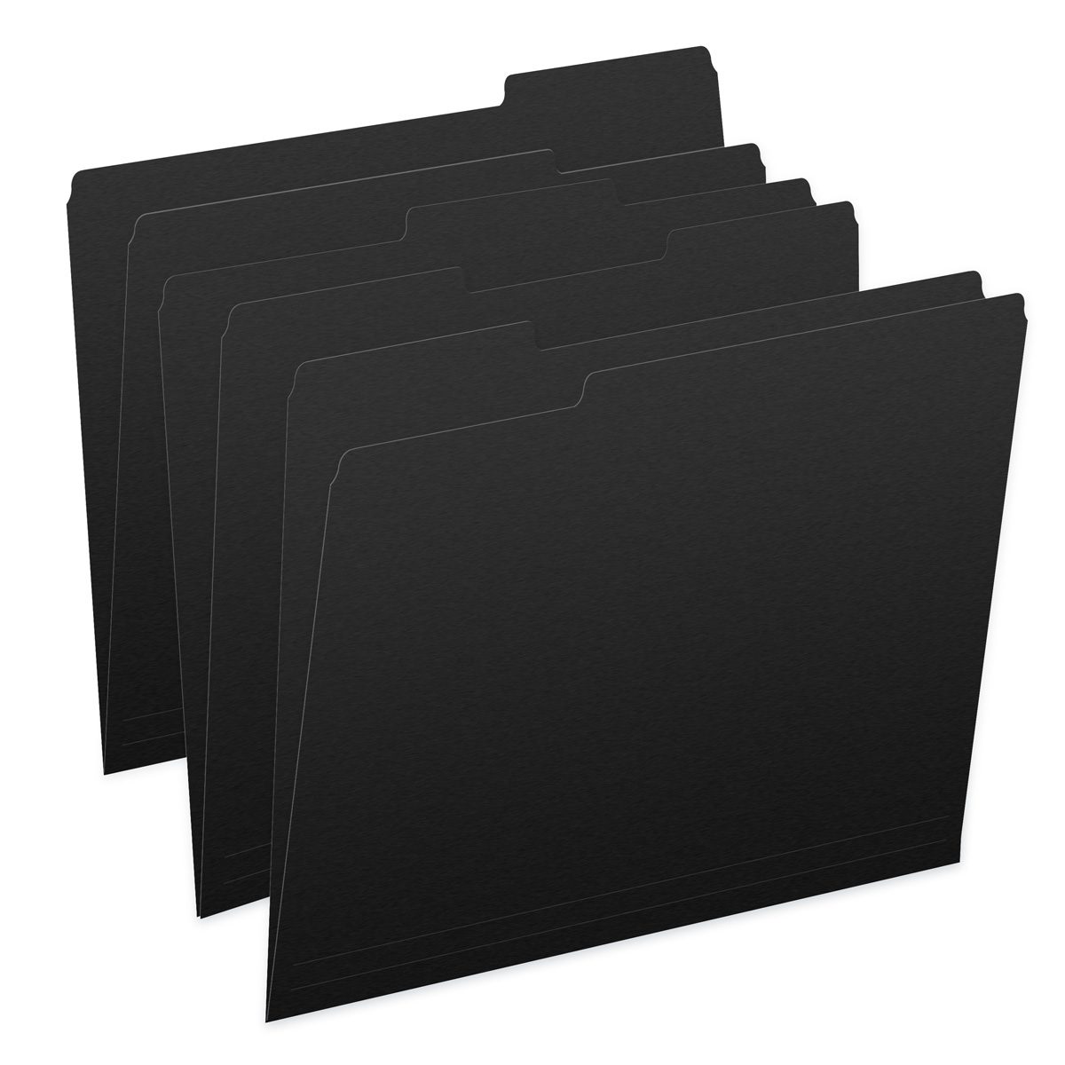 11 pt Black Folders, 1/3 Cut Top Tab – Assorted, 2″ Bonded Fastener on ...