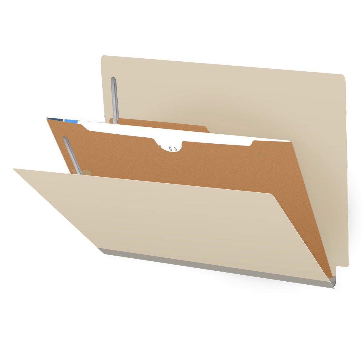 25pt Pressboard Classification Folders, Full Cut End Tab, Letter Size ...