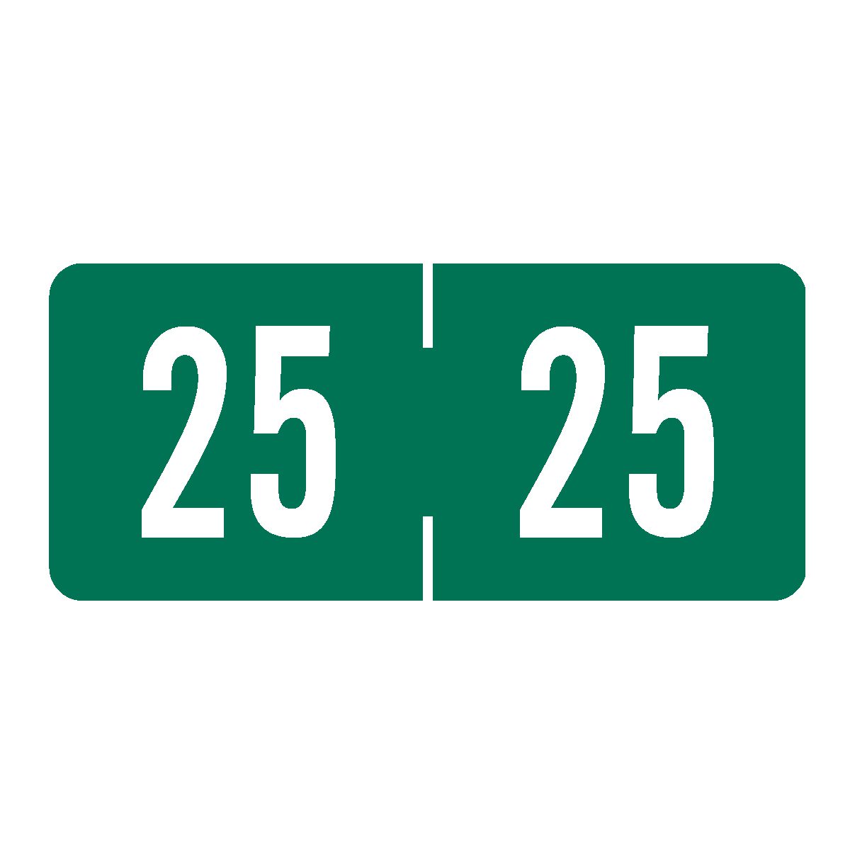 2025 Year Labels, Green, Tab Products Compatible, 1/2″ X 1-1/8″ – Roll ...