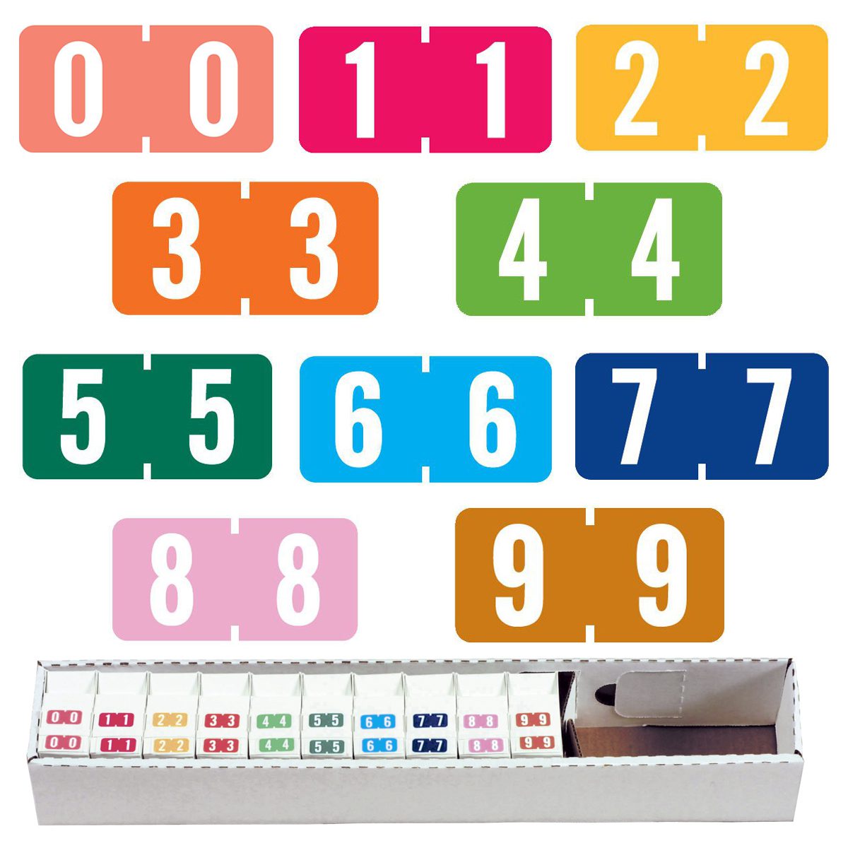 Tab Compatible Mini Numeric Labels, #0-9 Numeric Set, Vinyl Stock, 1/2 ...