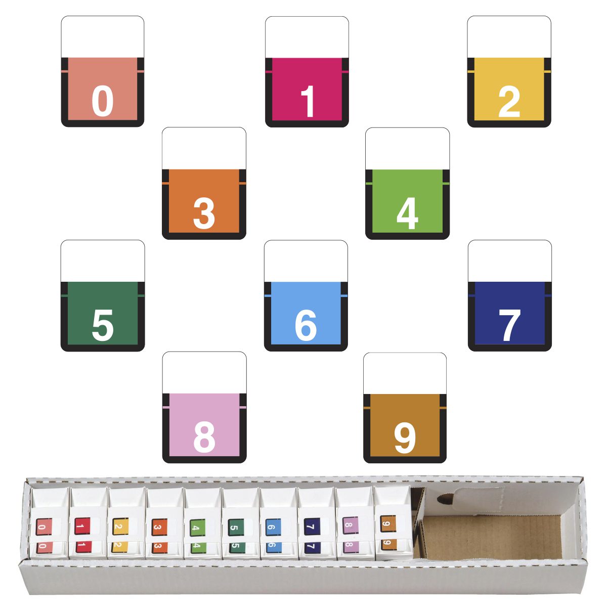 Top Tab Compatible Numeric Labels, #0-9 Numeric Set, Vinyl Stock, 1″ X ...
