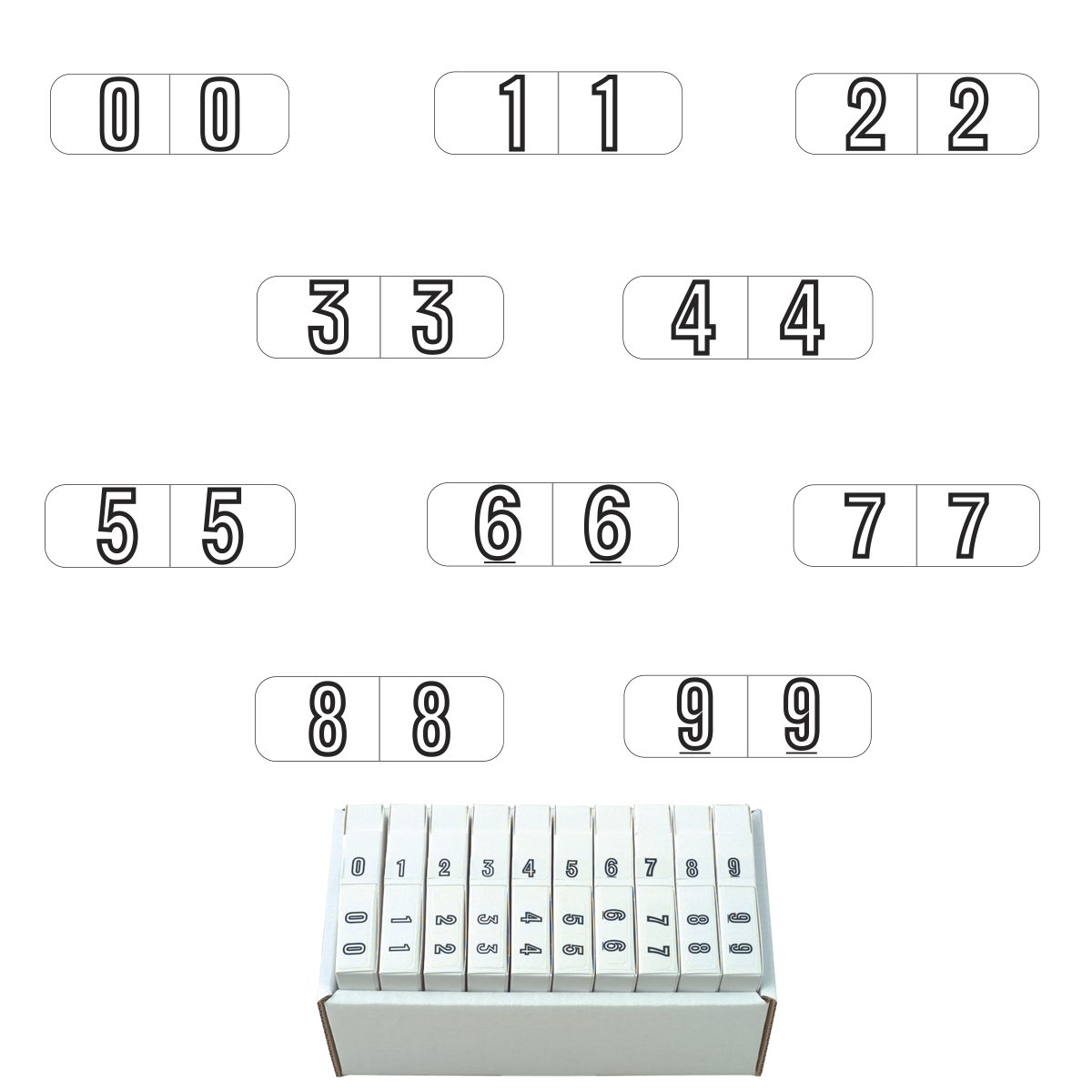 Barkley NBWM Compatible Mini Numeric Labels, White, Laminated Stock, 1/ ...