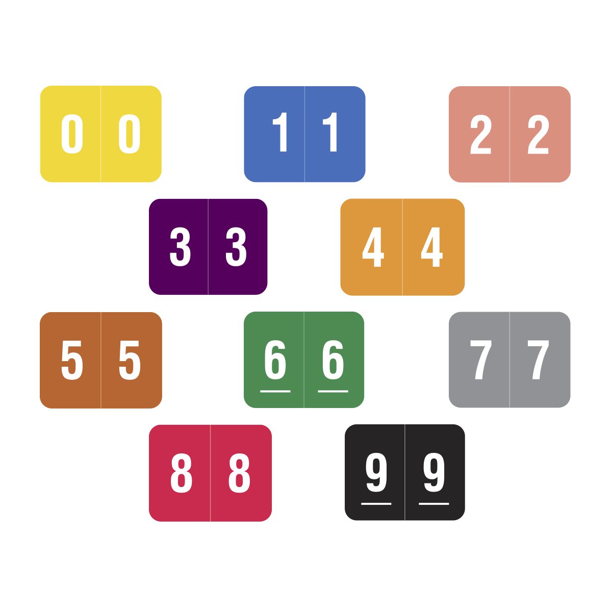 Smead DCCRN Compatible Numeric Labels, Laminated Stock, 1-1/4″ x 1″ , Starter Kit – 10 Rolls of ...