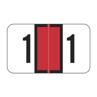 Safeguard Compatible Numeric Labels, Number “1”, Red, Laminated Stock ...