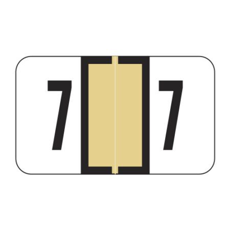 Safeguard Compatible Numeric Labels, Number “7”, Tan, Laminated Stock ...
