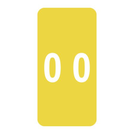 Smead LCC Compatible Numeric Labels, Number “0”, Yellow, Laminated Stock, 2″ X 1″ Individual ...