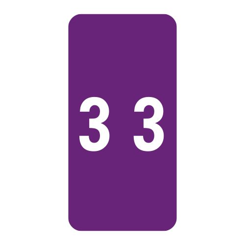 Smead LCC Compatible Numeric Labels, Number “3”, Purple, Laminated Stock, 2″ X 1″ Individual ...