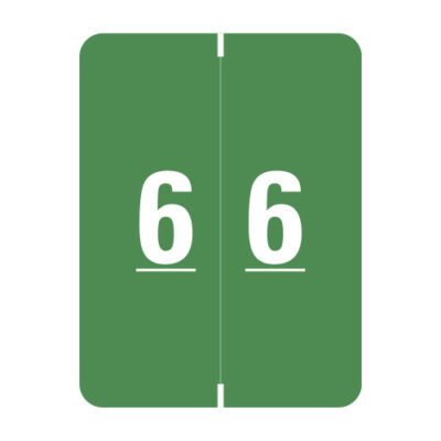 Smead XLCC Compatible Numeric Labels, Number “6”, Green, Laminated ...