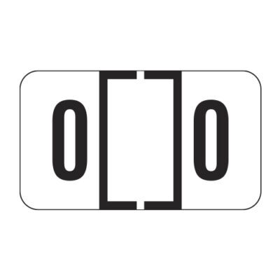 Traco Compatible Numeric Labels, Number “0”, White, Laminated Stock, 15 ...